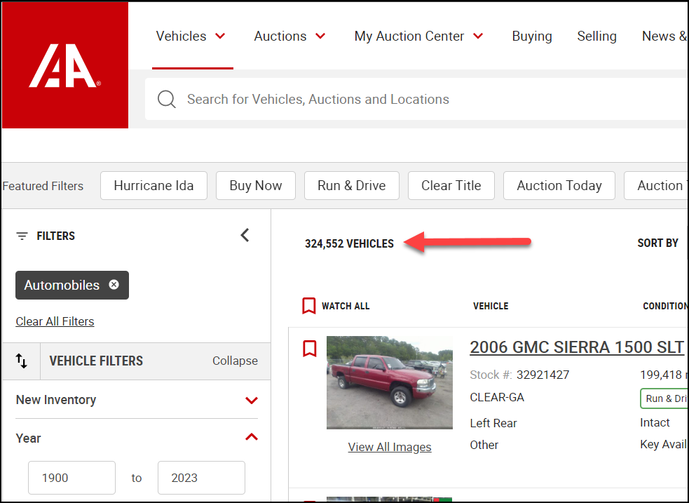 IAA Vehicle Search - New Features, Enhancements and Updates